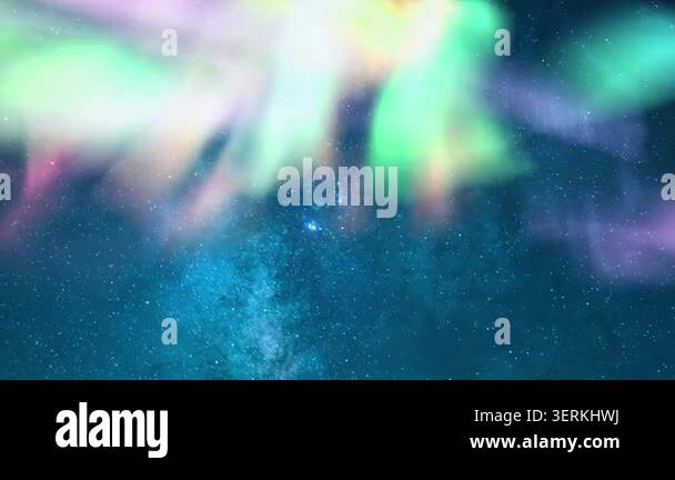 Aurora Dancing with Milky Way Time Lapse Stock Video Footage - Alamy