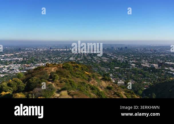 Central Los Angeles from Hollywood Hills Daytime Time Lapse Wide ...