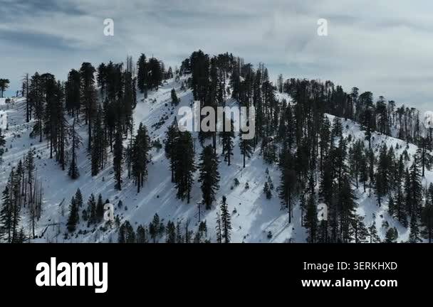 Snowcrest Aerial Shot of Winter Mountain Snow Summit Telephoto L ...