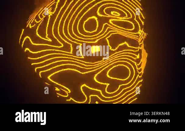 A seamless looping 3D animation featuring an abstract metallic canyon ...