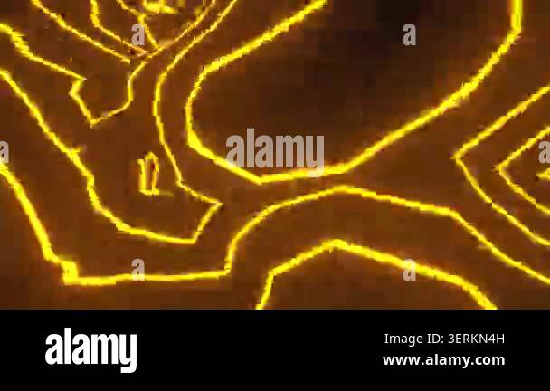 A seamless looping 3D animation featuring an abstract metallic canyon ...