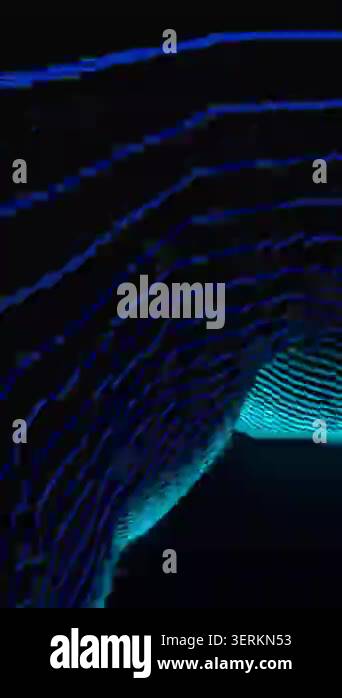 A seamless looping 3D animation featuring an abstract metallic canyon ...