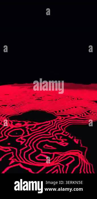 A seamless looping 3D animation featuring an abstract metallic canyon ...