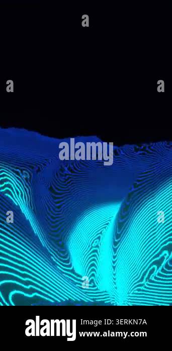 A seamless looping 3D animation featuring an abstract metallic canyon ...