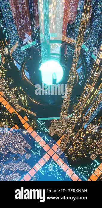 Conceptual 3D animation: Stationary elevated surveillance perspective ...