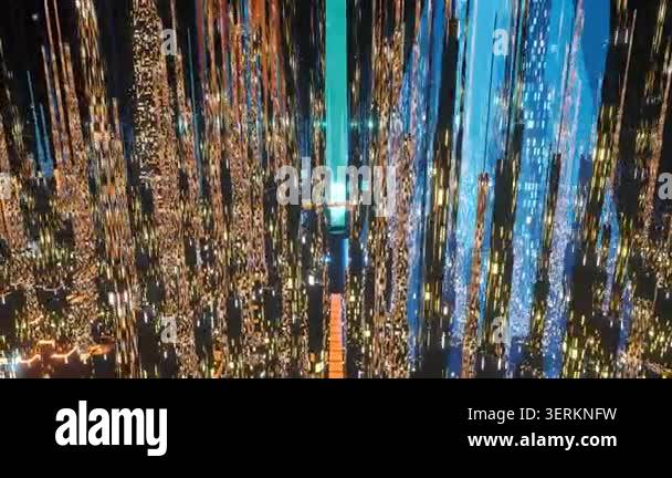 Conceptual 3D animation: Establishing wide push-in over glowing ...