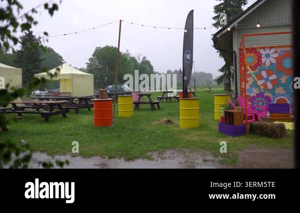 Sigulda, Latvia - June 11, 2026: Outdoor event area featuring colorful ...