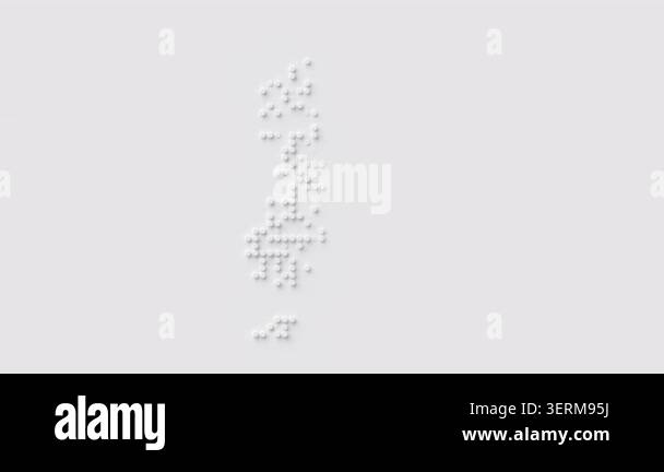 Minimalist animation of a map of South Korea, composed of white ...