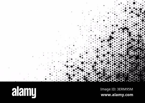 Abstract black and white hexagonal transitions with geometric patterns ...