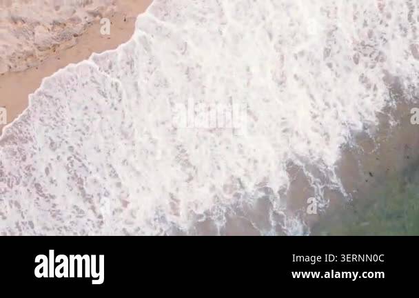 A ocean waves and beach aerial view, natural background Stock Video ...