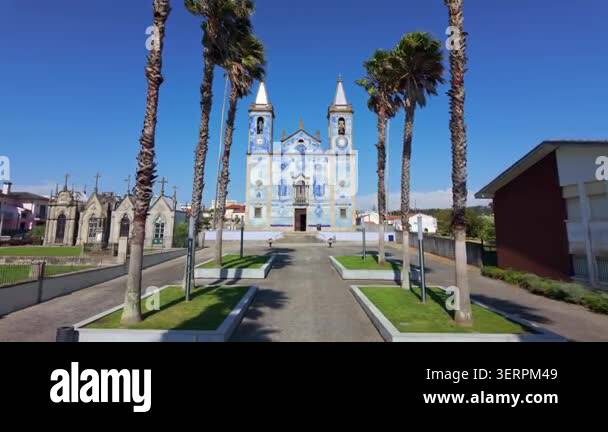 Ovar, Portugal - June 16, 2026 - A front-facing view of the Igreja ...