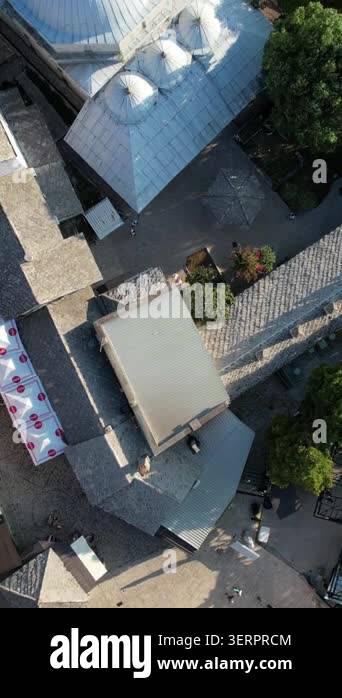 Drone view of the stone ottoman architecture The Koski Mehmed Pasha ...