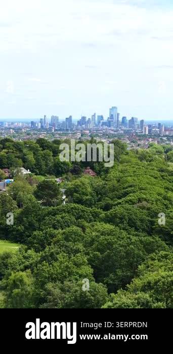Hampstead Heath View of London Skyline Aerial 4K Stock Video Footage ...