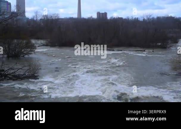 This video appears to show the upper rapids of Niagara Falls with the ...