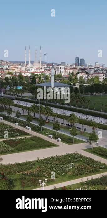 Turkish flag displayed in the park by the sea, national symbols of ...