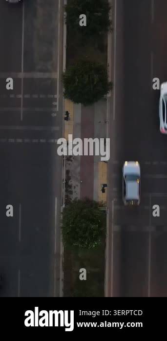 Timelapse night city traffic high quality, overhead view of cars and ...