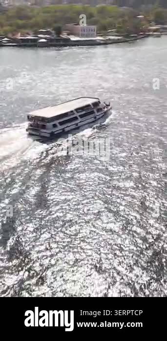 Aerial view of a Ferry Boat in Istanbul Bosphorus, the image was taken ...