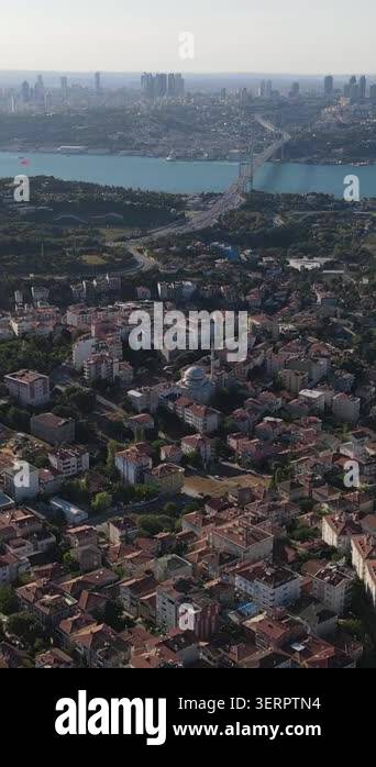 Aerial view city pattern city plan Istanbul, sea and city view, the sea ...