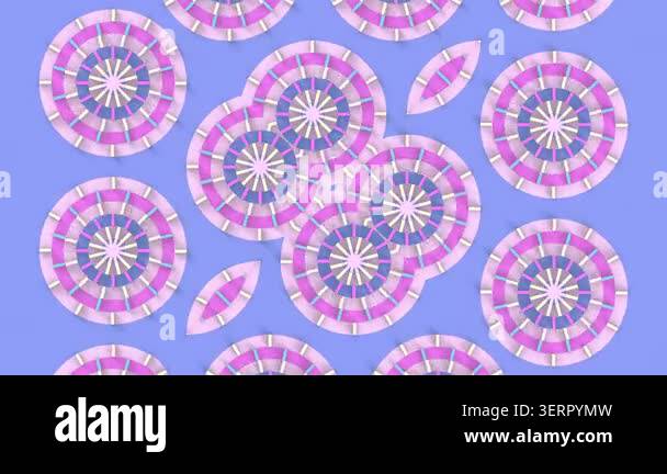 Graceful 3D animation of rotating purple and pink radial structures ...