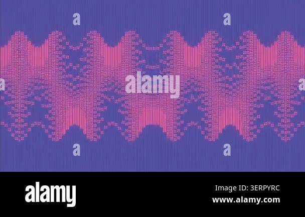 Vibrant 4K motion graphics loop. Vertical pulsing magenta pixel blocks ...