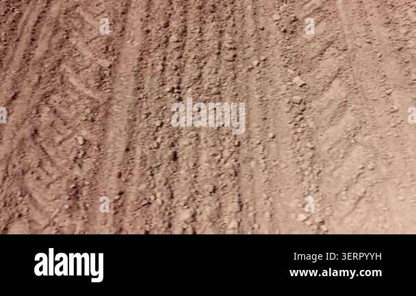 Scenic overhead shot of a plowed field and rural economy. Drone video ...