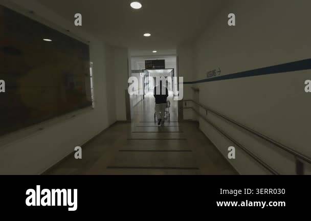 April 15, 2026. Munich, Germany. Hospital corridor at Rechts der Isar ...