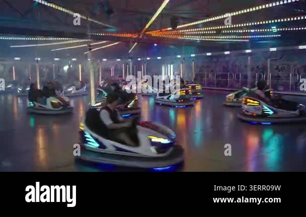 May 1, 2026. Munich, Germany. Bumper cars attraction at Munich ...
