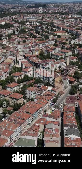 Historically and culturally rich city Istanbul overhead view, drone ...