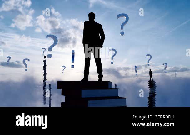 Businessmen's Question Marks Reflecting on Life and Facing Challenges ...