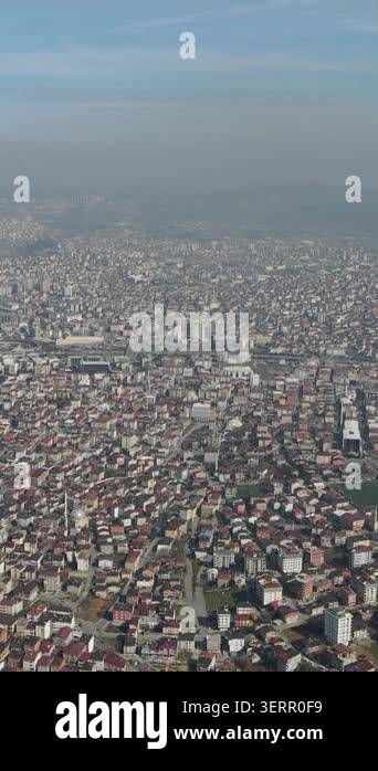 Drone view urban city suburb neighborhood houses, aerial view of the ...