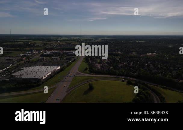 aerial view of city with residential area Stock Video Footage - Alamy