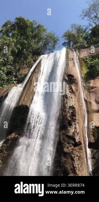 Plunging waterfall surrounded by vibrant greenery in the chanchamayo ...