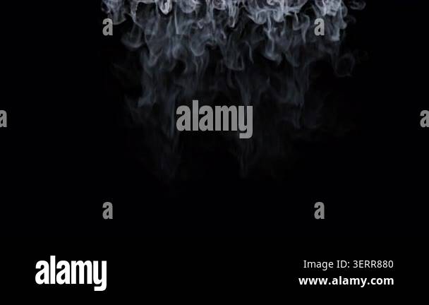 Thin gray smoke falling slowly from the top of the frame Stock Video ...