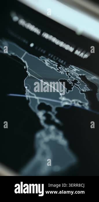 Real-time cyber threat activity global map Stock Video Footage - Alamy