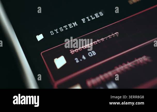 Document access restriction screen with unavailable file list Stock ...