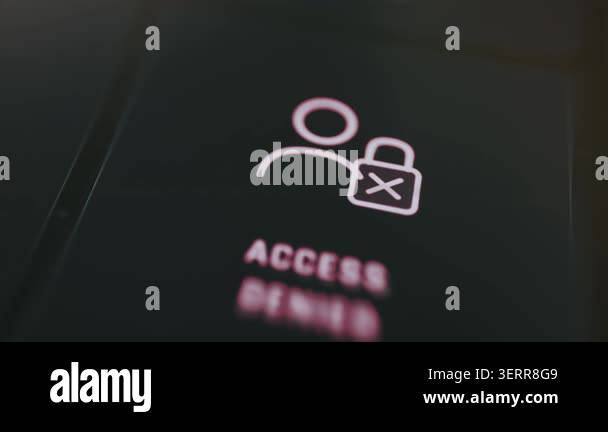 Message ACCESS DENIED alongside a red lock icon Stock Video Footage - Alamy