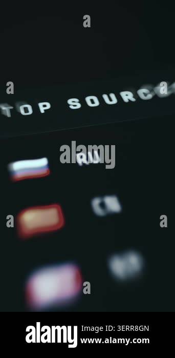 Top Sources list featuring various international flags and country ...