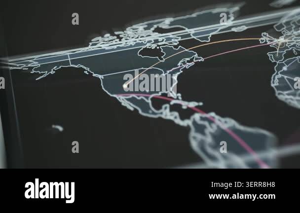 United States highlighted on live cyber threat monitoring map Stock ...