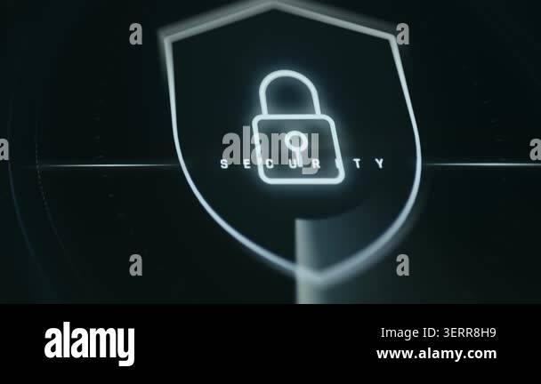 Motion graphic of a shield and padlock representing digital security ...