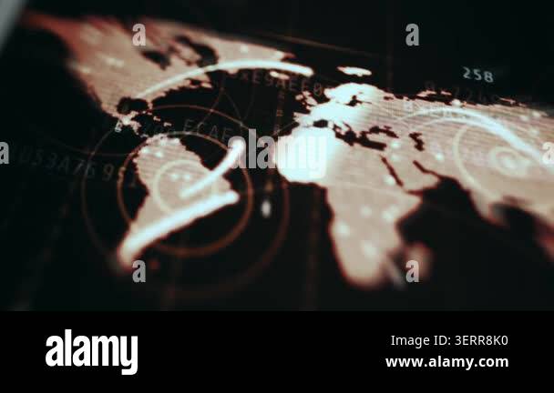 Global cyber attack visualization with pixelated world map Stock Video ...