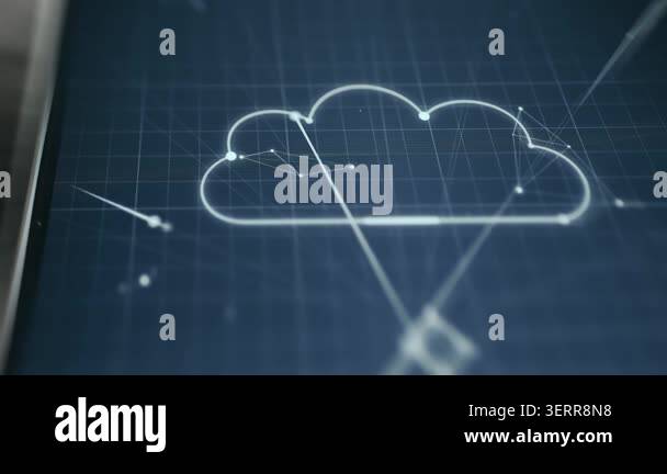 Digital graphic depicting a cloud icon Stock Video Footage - Alamy