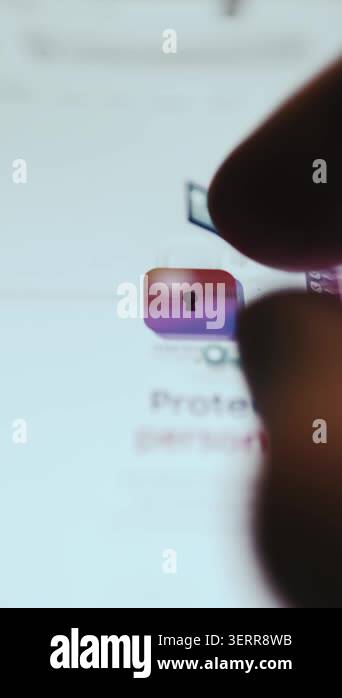 Lock icon being unlocked by touch Stock Video Footage - Alamy