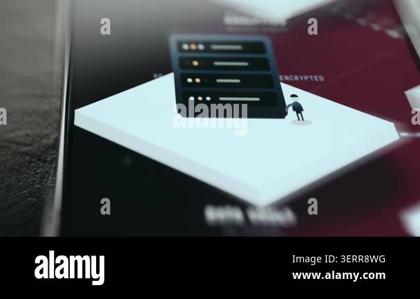 Graphic animation featuring a server icon with indicator lights Stock ...