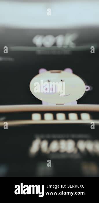 Animated piggy bank representing savings and financial security Stock ...