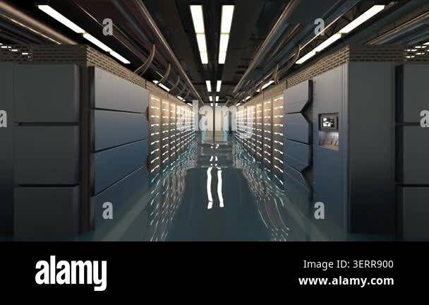 3D rendering of the server room Stock Video Footage - Alamy