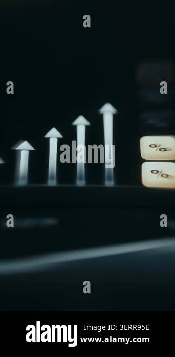 White arrows ascending against a dark background , financial growth ...