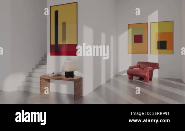 3d video rendering Camera movement footage contemporary interior modern ...