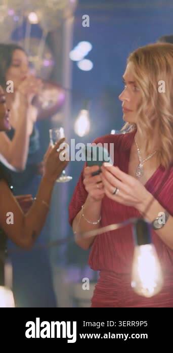 Busy Caucasian Businesswoman Employee Using Cellphone Social Media ...