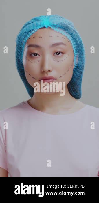 Face portrait of beautiful young asian female chinese woman with ...