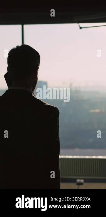 Bearded Young Prosperous Businessman Working at Office Talking on ...